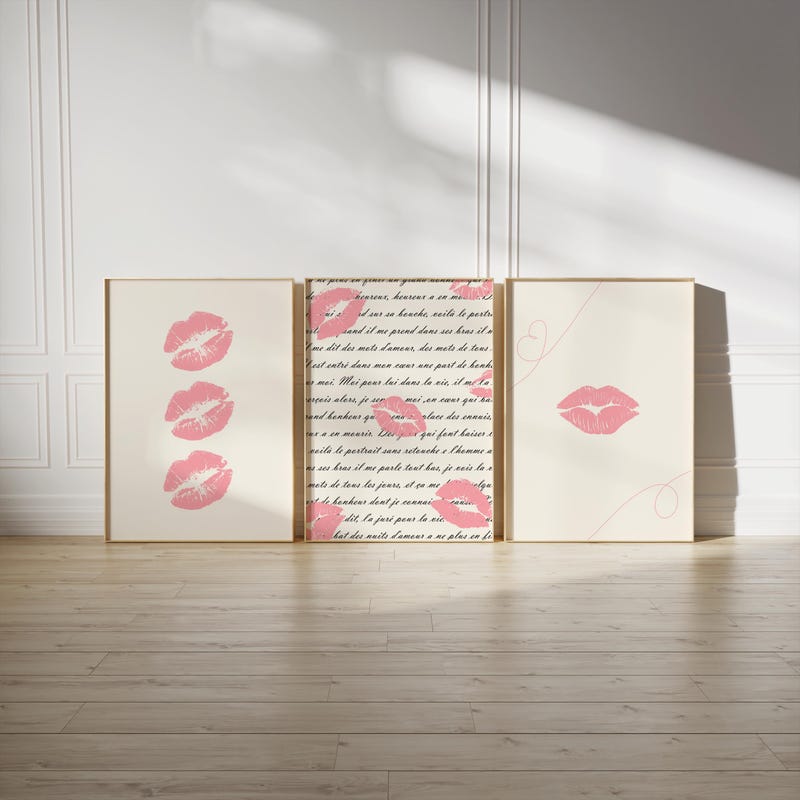 Pink Lips Poster - Etsy