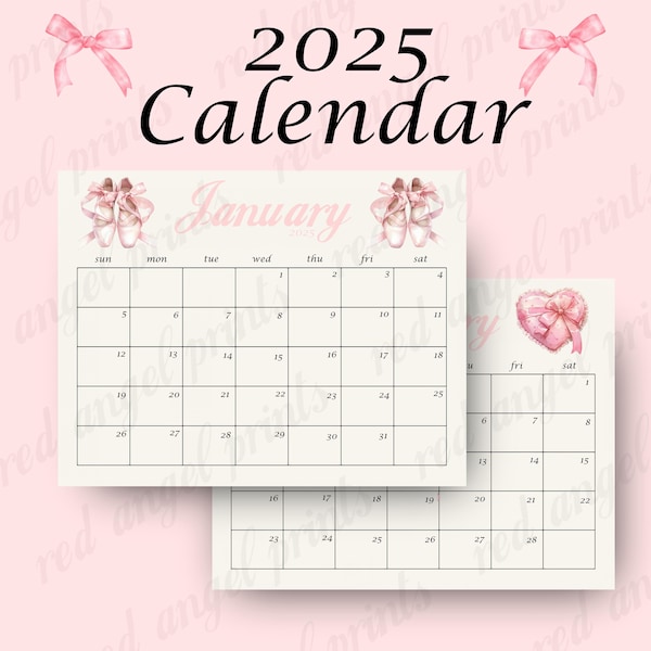 Coquette Calendar 2025 - Etsy