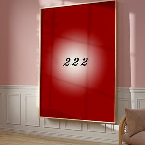 222 Angel Number Poster, Red Aura Poster, Coquette Angel Number Poster ...