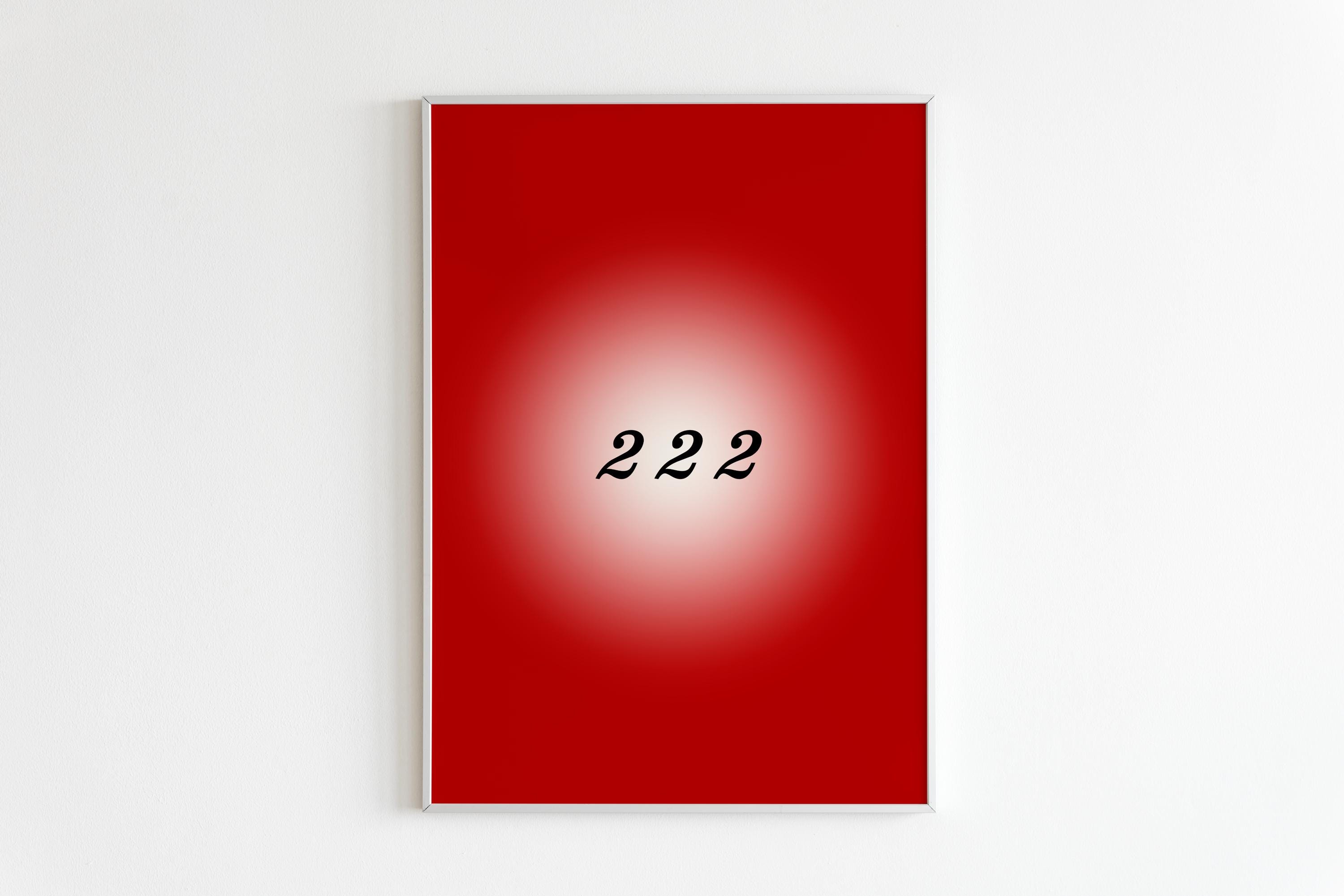 222 Angel Number Poster, Red Aura Poster, Coquette Angel Number Poster ...