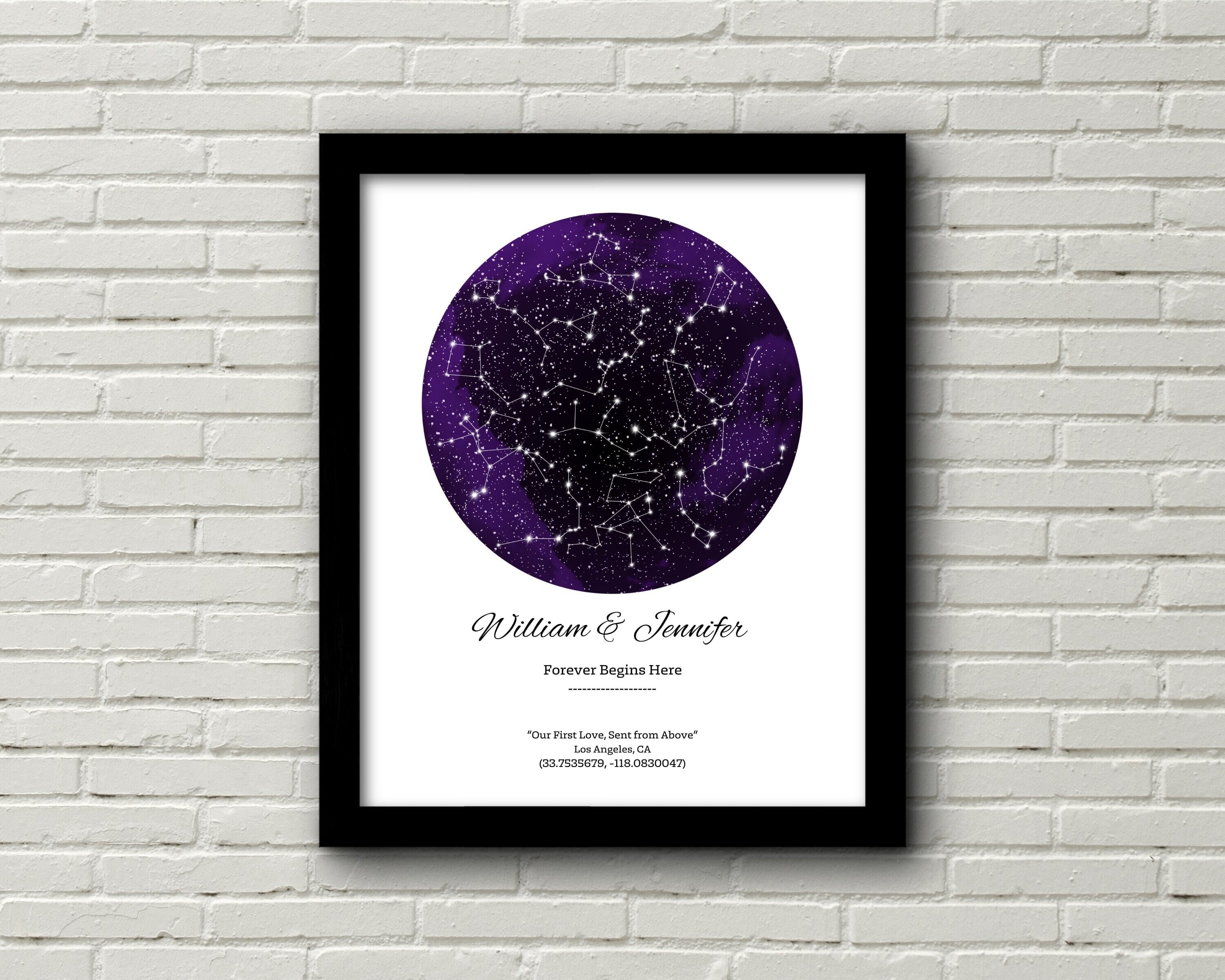 Custom Star Map Star Map Poster Custom Night Light Personalized Night ...
