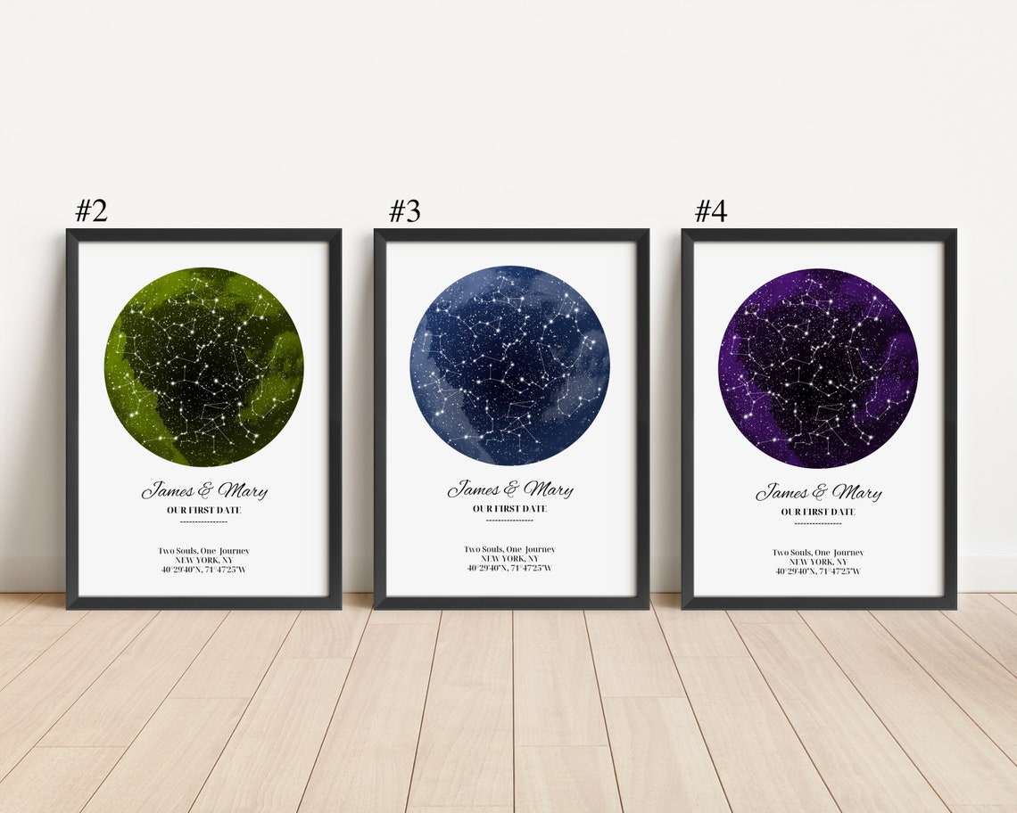 Custom Star Map Star Map Poster Custom Night Light Personalized Night ...