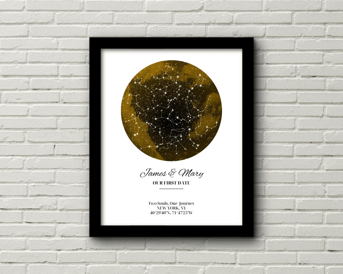 Custom Star Map Star Map Poster Custom Night Light Personalized Night ...