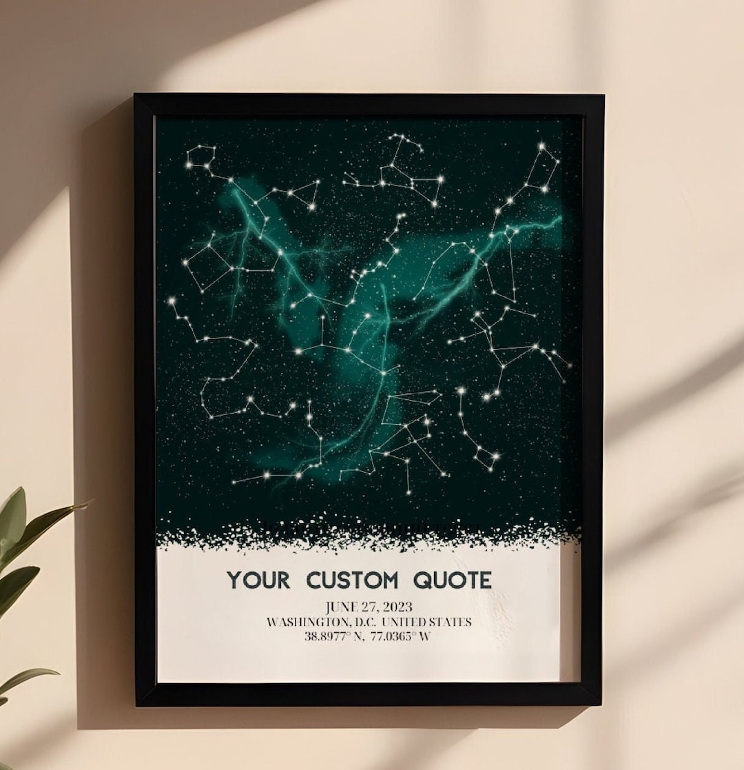 Custom Star Map Star Map Poster Custom Night Light Personalized Night ...