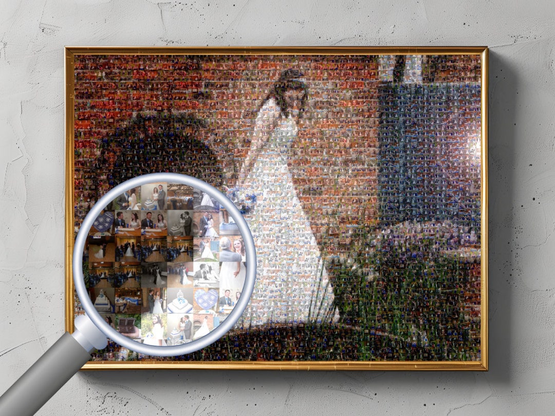 Custom Mosaic Collage for Wedding or Any Picture. Personalized Gift ...