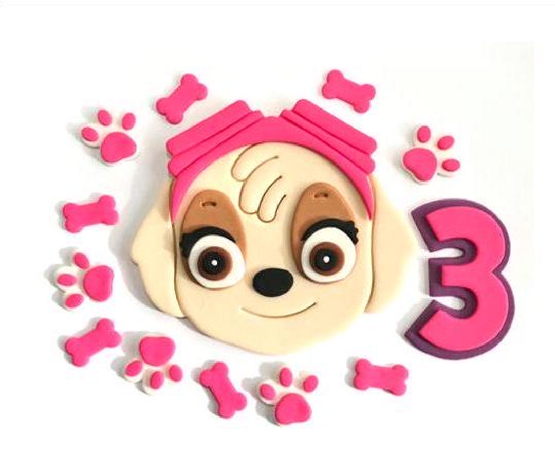 Paw Patrol - Skye Head / Bones & Paws / Number of Your Choice - Edible ...