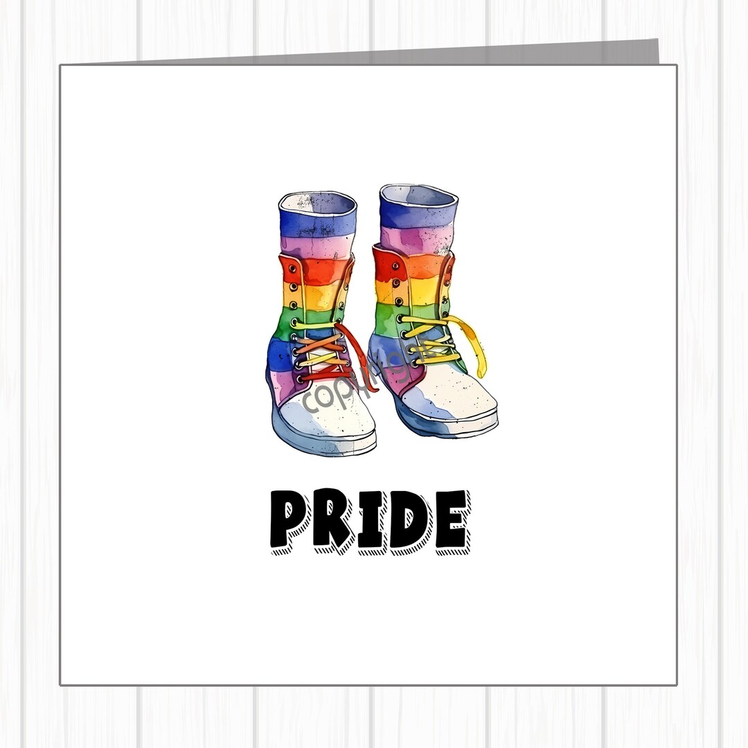 LGBTQ Gay Pride Rainbow Card Funky Boots General Greetings Card ...