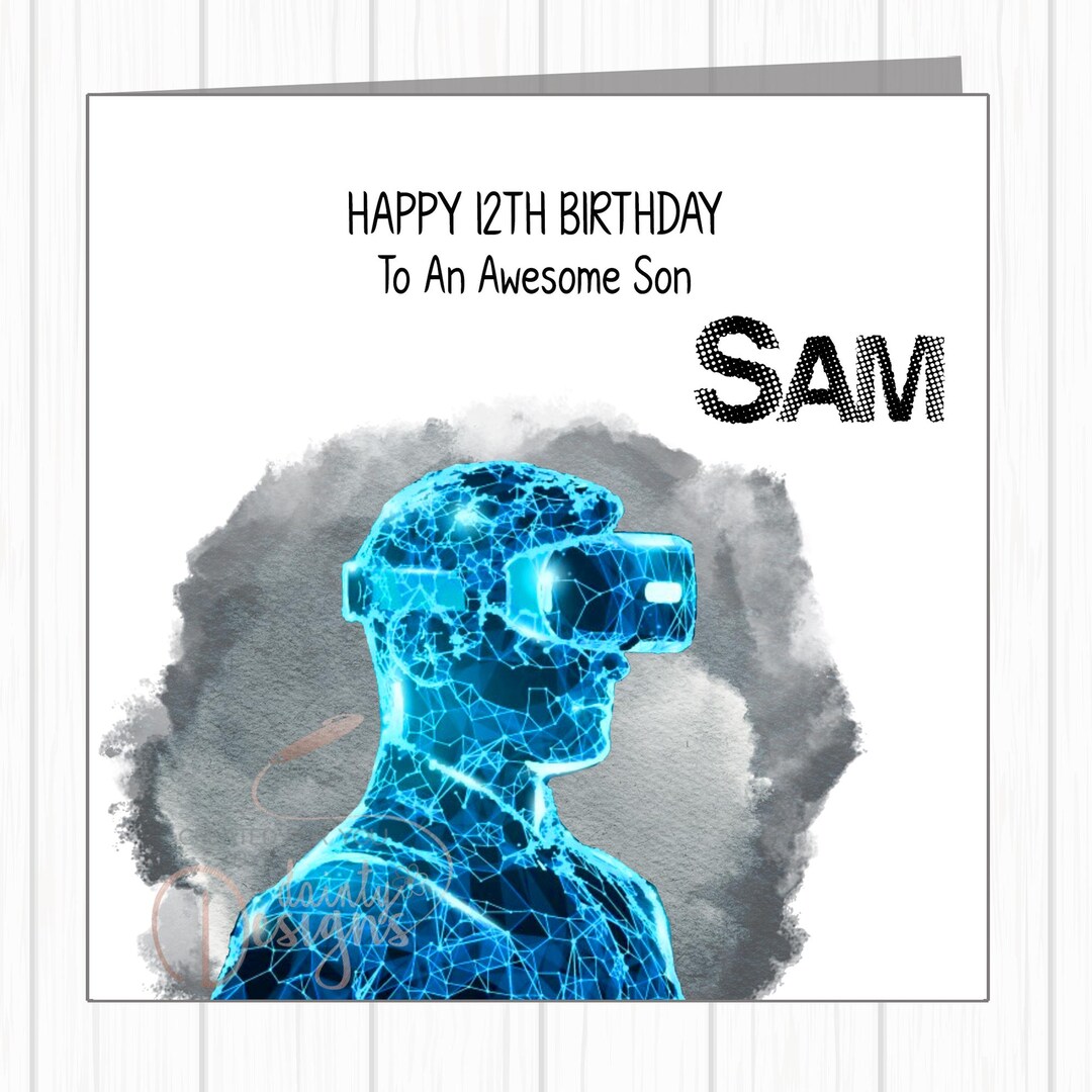 Personalised Birthday Card - Boy With VR Headset - Virtual Reality ...