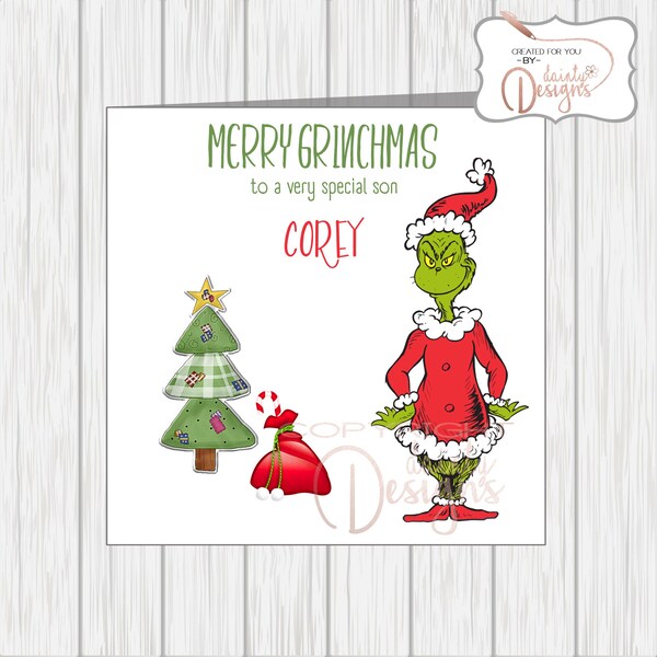 Grinch Christmas Card - Etsy
