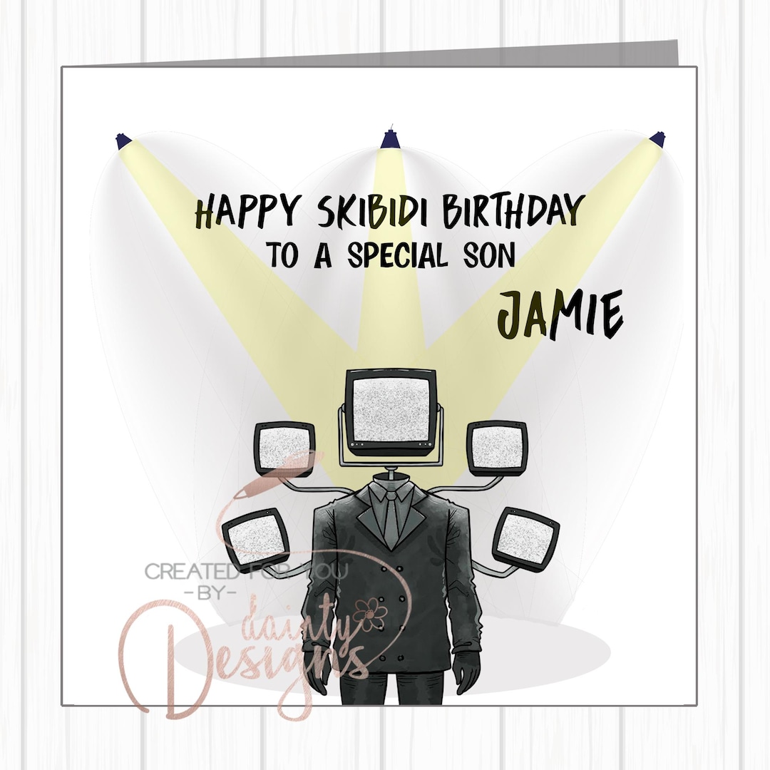 Personalised Birthday Card - Skibidi Toilet Cameraman - for Him, for ...