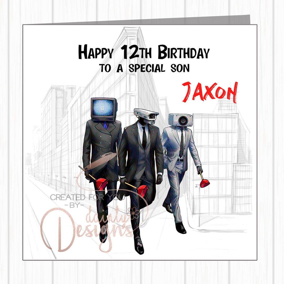 Personalised Birthday Card - Skibidi Toilet Cameramen With Plungers ...