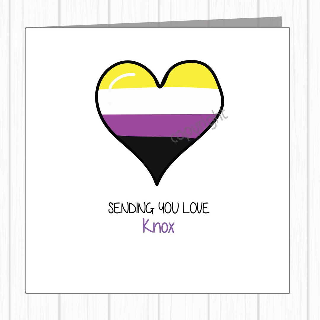 LGBTQ+ Non Binary Birthday Card - Sending Love - for Child, Friend ...