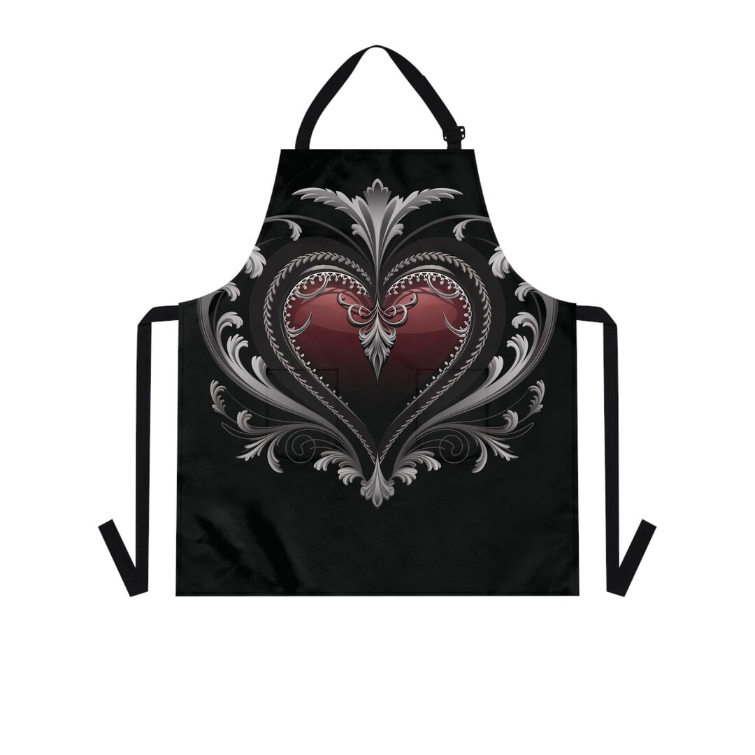 Witchy Goth Apron,dark Academia Apron,black Apron,gothic Kitchen,gothic ...