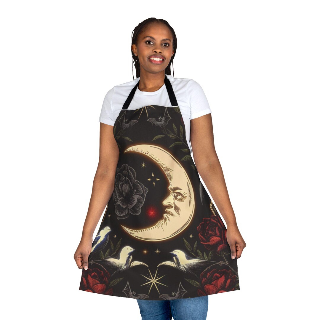 Witchy Goth Apron,dark Academia Apron,black Apron,gothic Kitchen,gothic ...