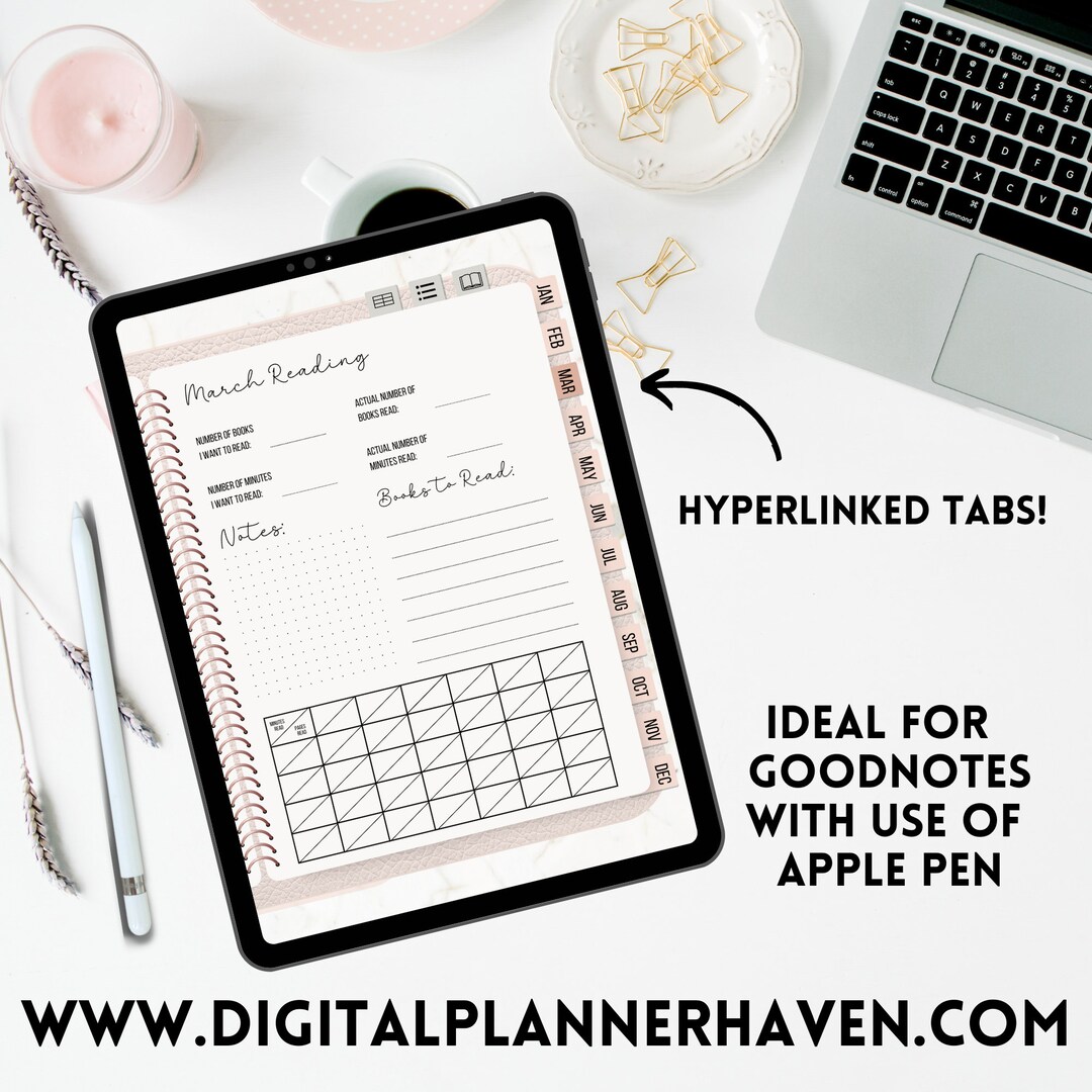 Book Reading Journal, Digital Journal, iPad Planner Goodnotes, Digital ...
