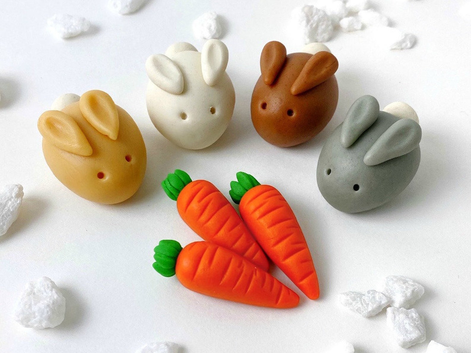 Natural Easter Bunnies Candy Treats - Edible Marzipan Gift Sculptures ...