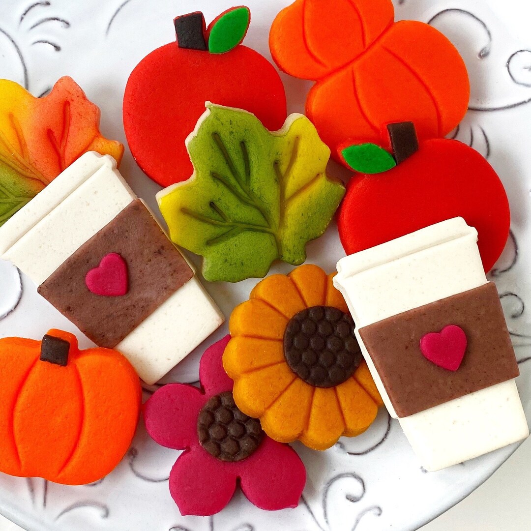 Autumn and Fall Marzipan Candy Tiles! Thanksgiving Place Settings and ...
