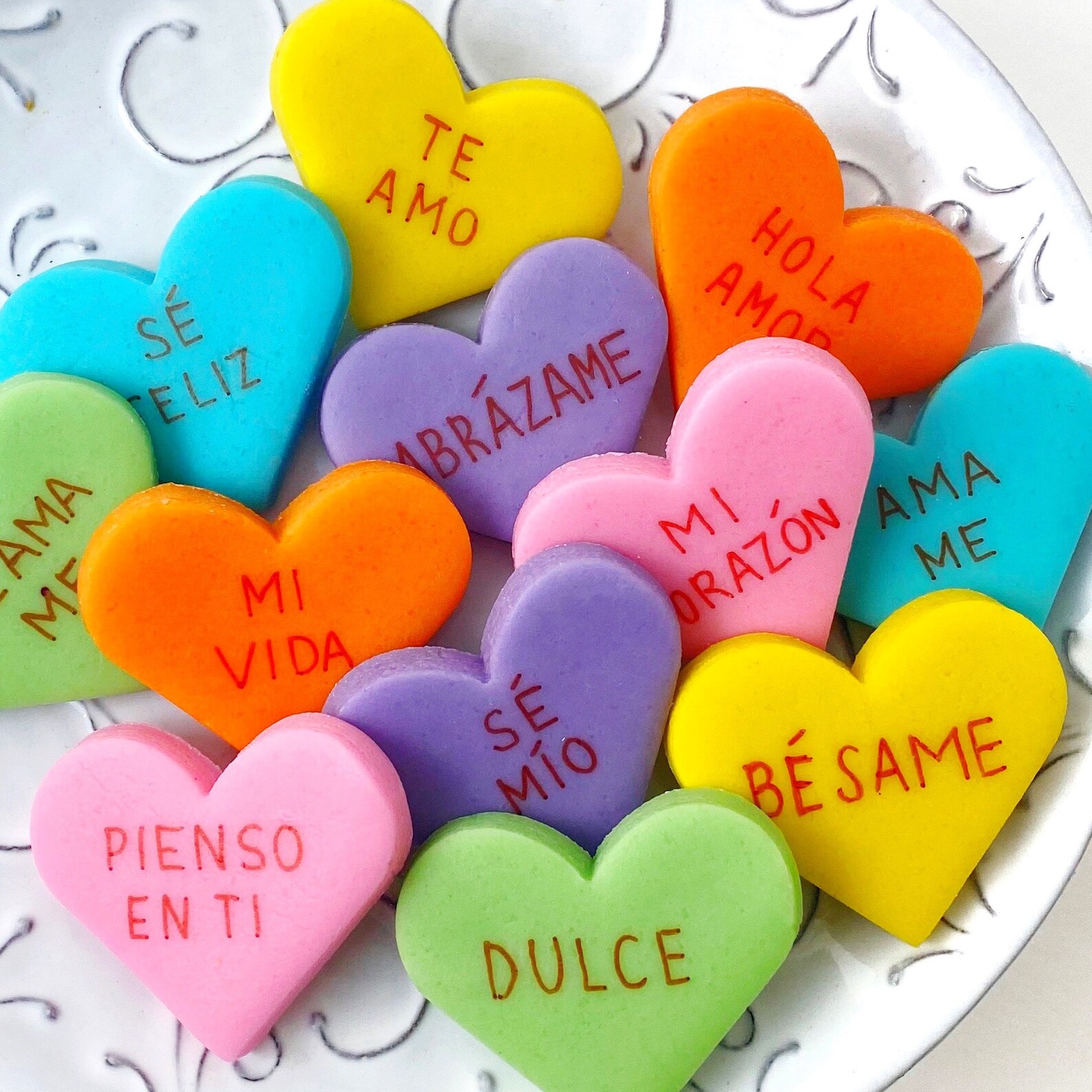 Spanish Conversation Hearts Candy - Corazones De Caramelo En Español ...