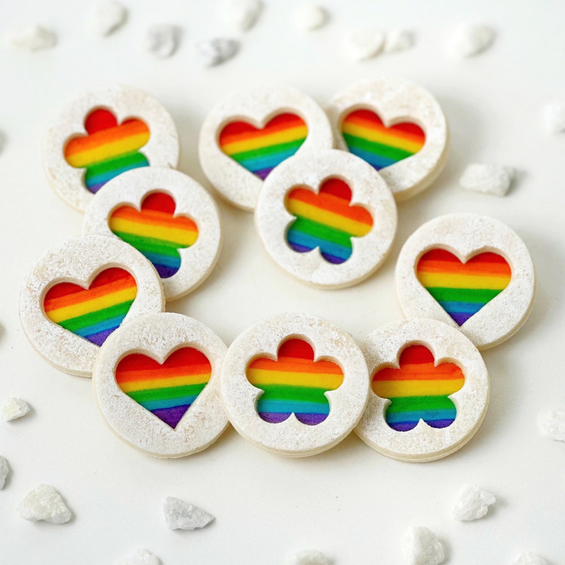 Pride Linzer Heart Cookies! Individually Wrapped, Hand-painted ...