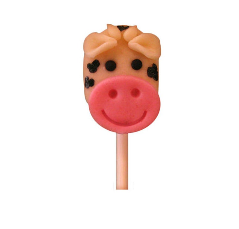 Farm Animal Marzipan Candy Lollipops - Cow, Pig, Horse & Chick ...