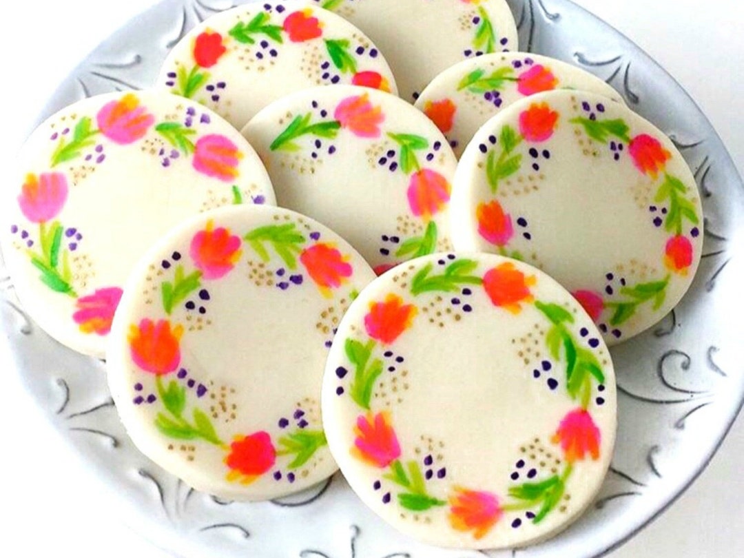 Watercolor Flower Marzipan Candy! Hand-painted in Spring Colors! Sweet ...