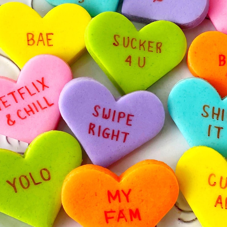 1 Box of Mini Conversation Hearts Candy Hearts for - Etsy