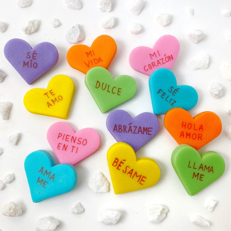 Spanish Conversation Hearts Candy - Corazones De Caramelo En Español ...