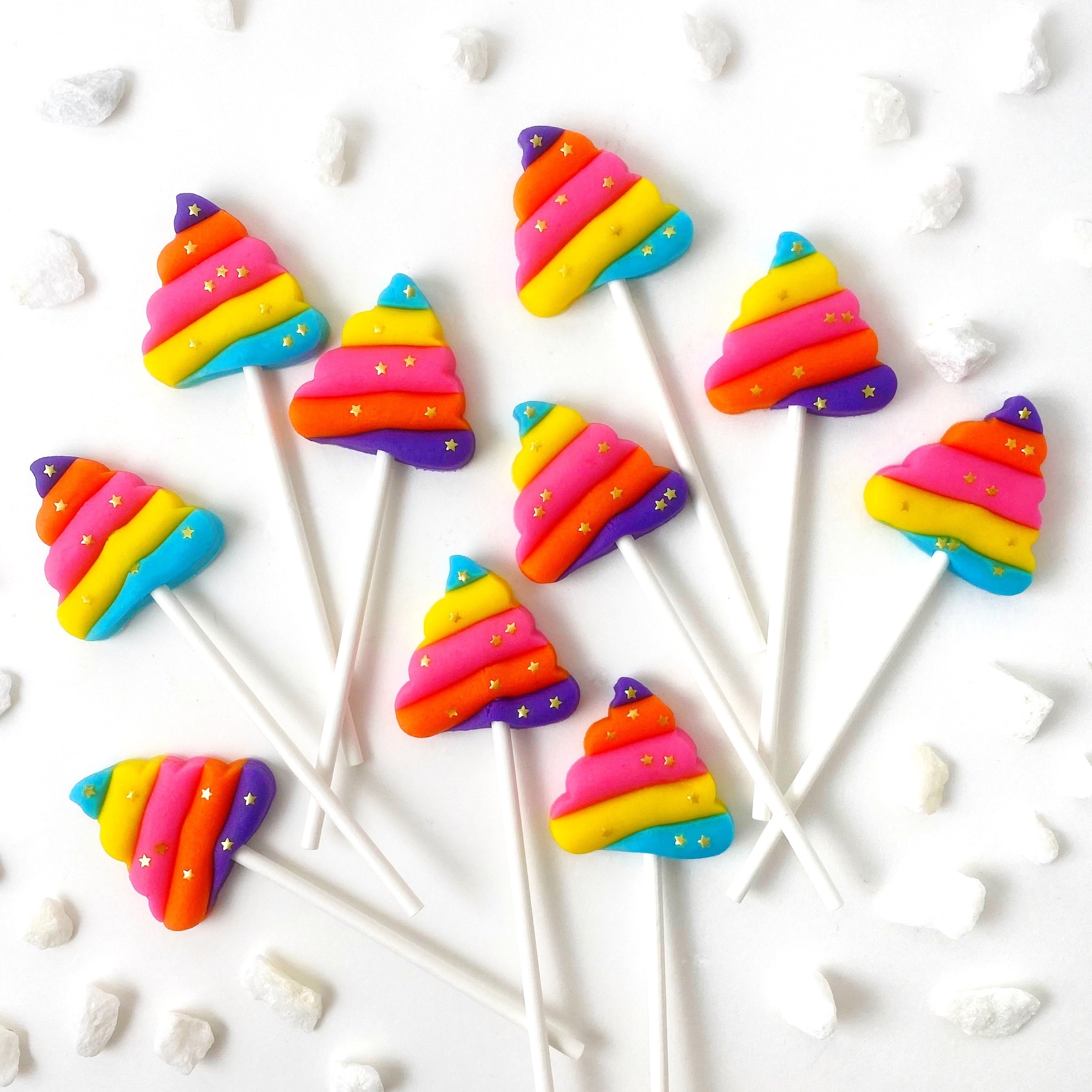 Rainbow Unicorn Poop Candy Lollipops Edible Delicious - Etsy