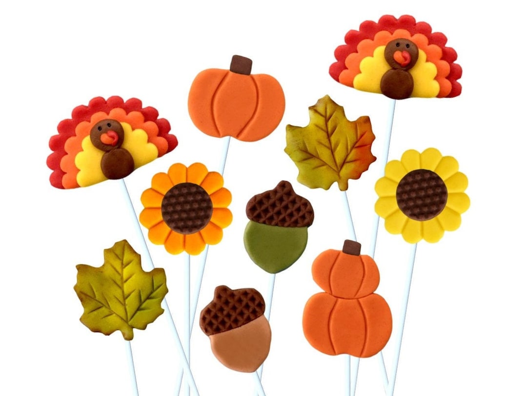 Thanksgiving Marzipan Candy Lollipops! Thanksgiving Place Settings and ...