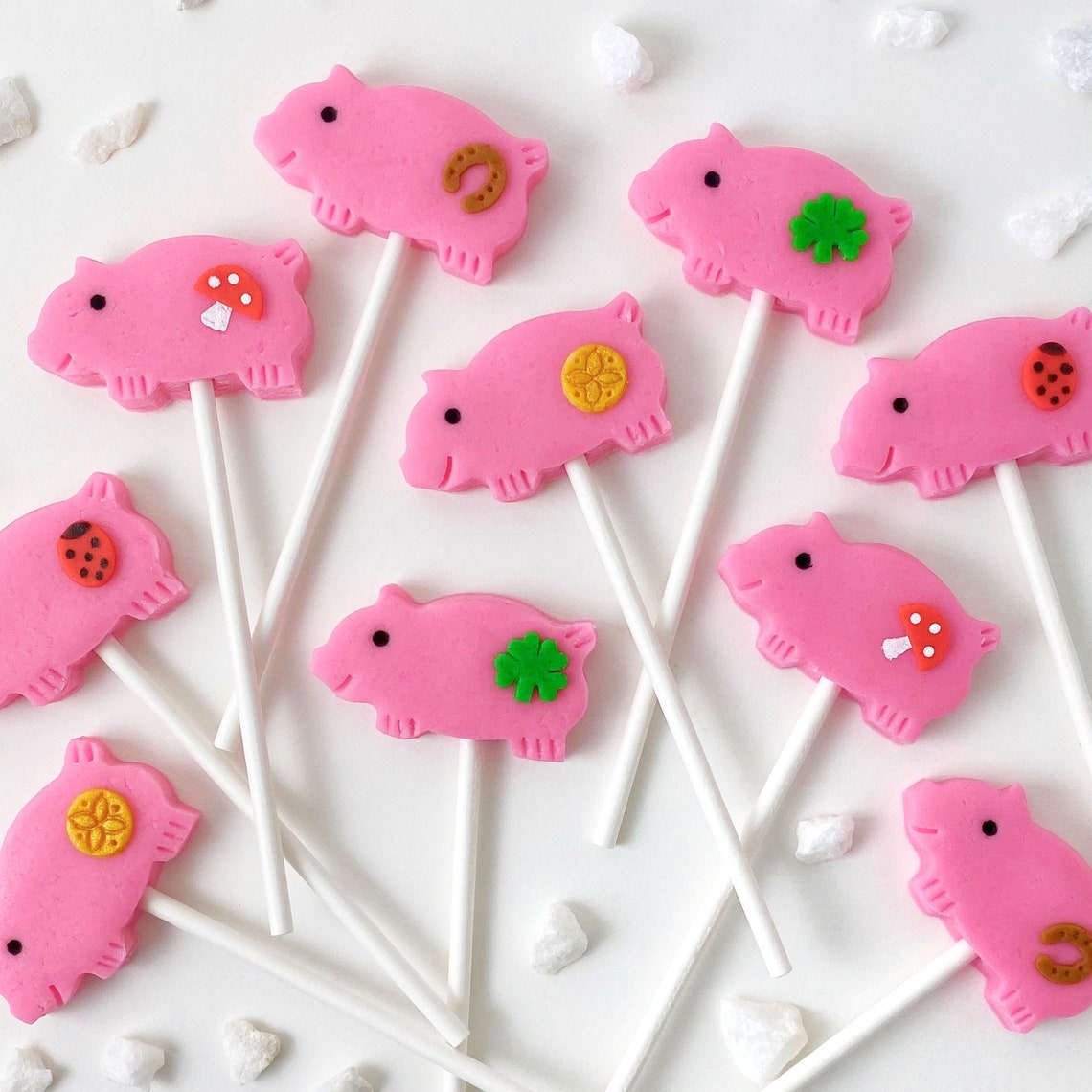 Gluckschwein! Good Luck Marzipan Christmas Pig Lollipops! Pass on Good ...