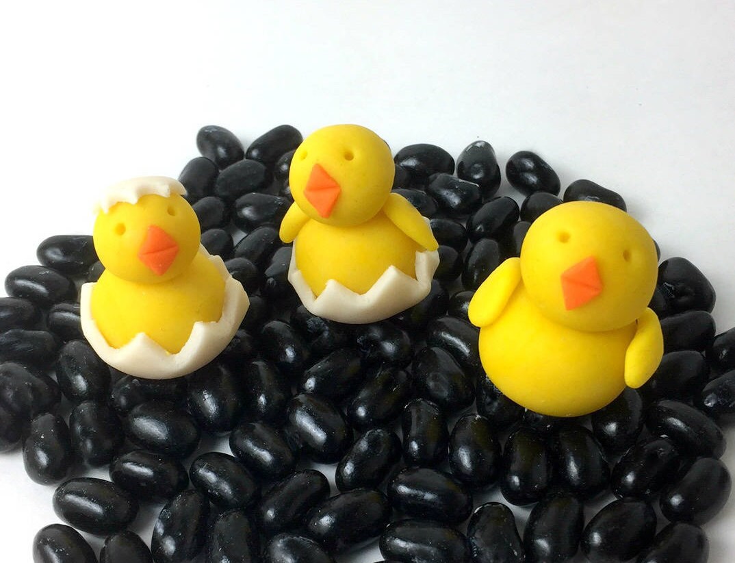 CHICKS Easter candy trio Edible marzipan gift sculptures for | Etsy