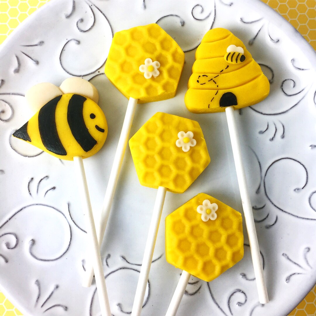 Rosh Hashanah Honeybee Marzipan Lollipops - Honeycomb, Beehives and ...