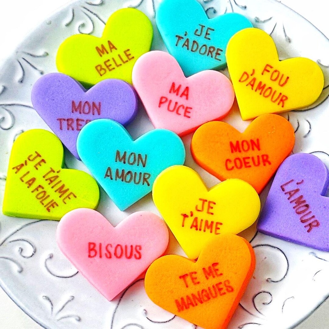 French Conversation Hearts Candy – Coeurs De Conversation En Francais ...