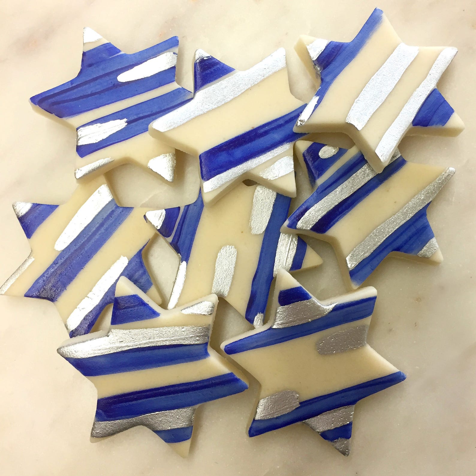 Star of David Candy Tiles Hand-painted in Blue and Edible | Etsy