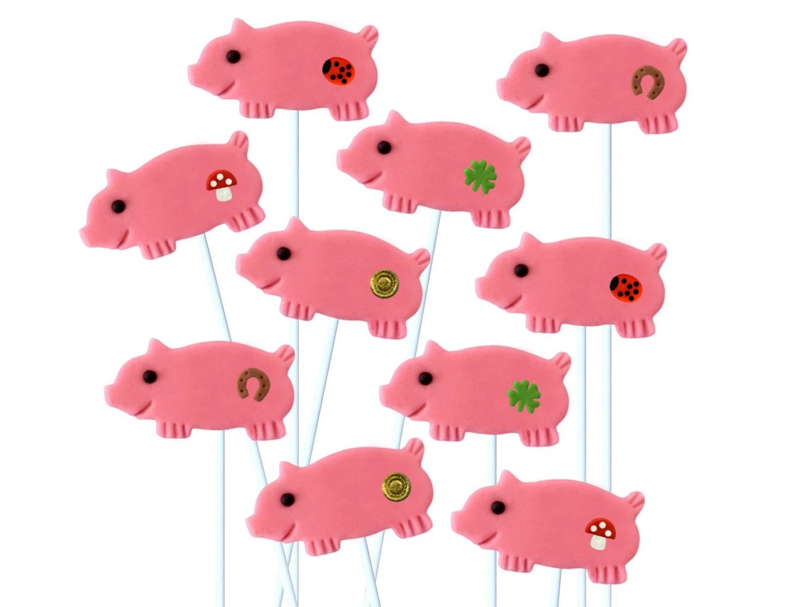 Gluckschwein! Good Luck Marzipan Christmas Pig Lollipops! Pass on Good ...