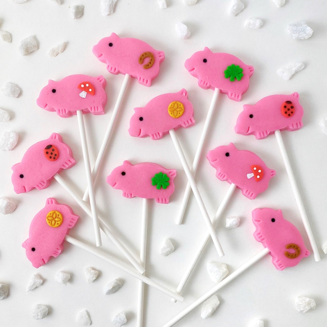 Gluckschwein! Good Luck Marzipan Christmas Pig Lollipops! Pass on Good ...