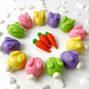 Natural Easter Bunnies Candy Treats - Edible Marzipan Gift Sculptures ...