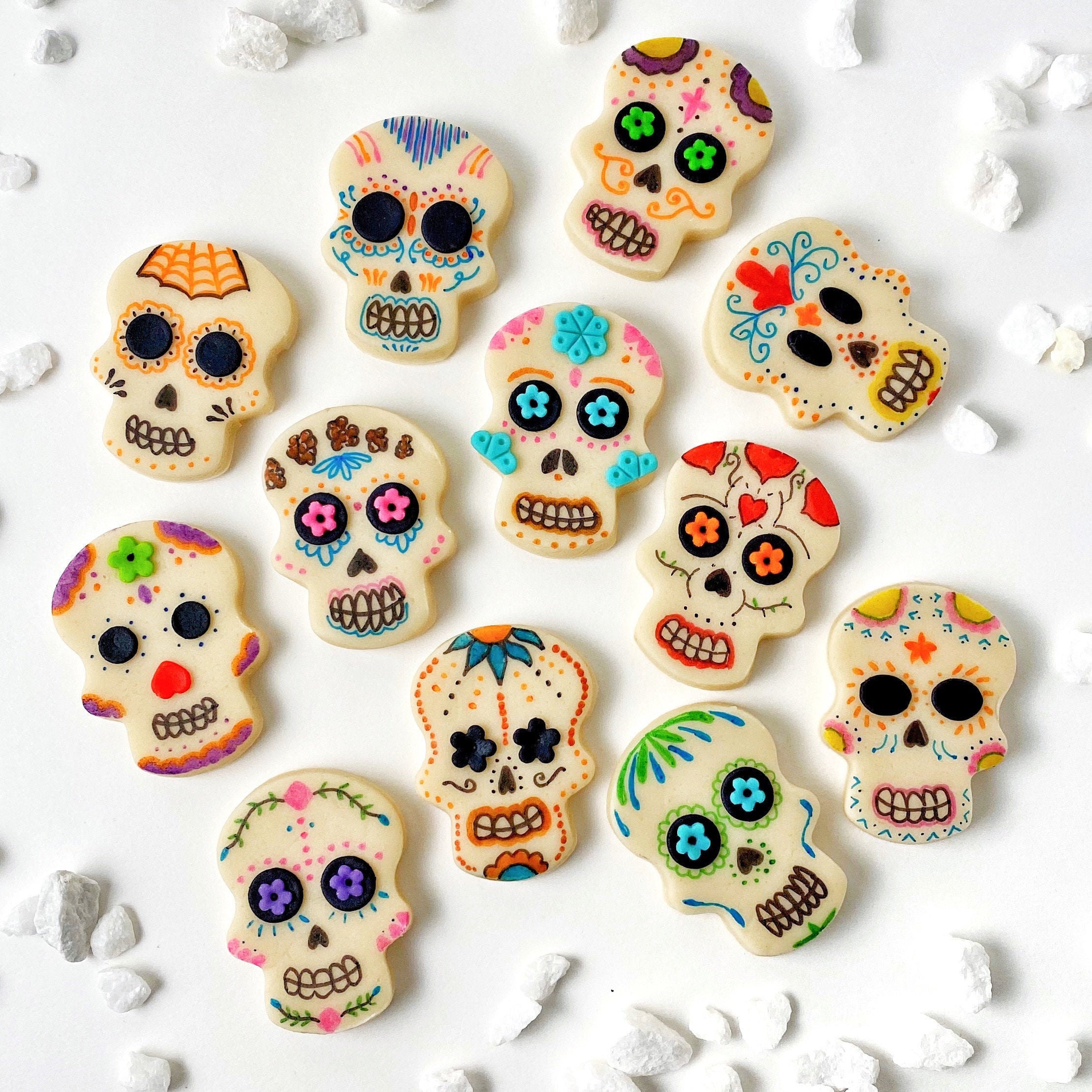 Sugar Skull Modern Candy for 'Day of the Dead' Trio | Etsy