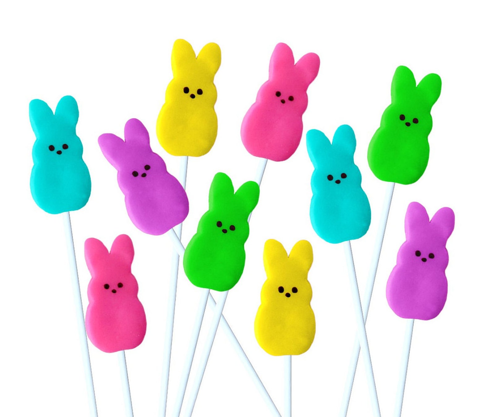 Peeps Style Bunny Lollipops Great Candy for Easter Baskets or - Etsy