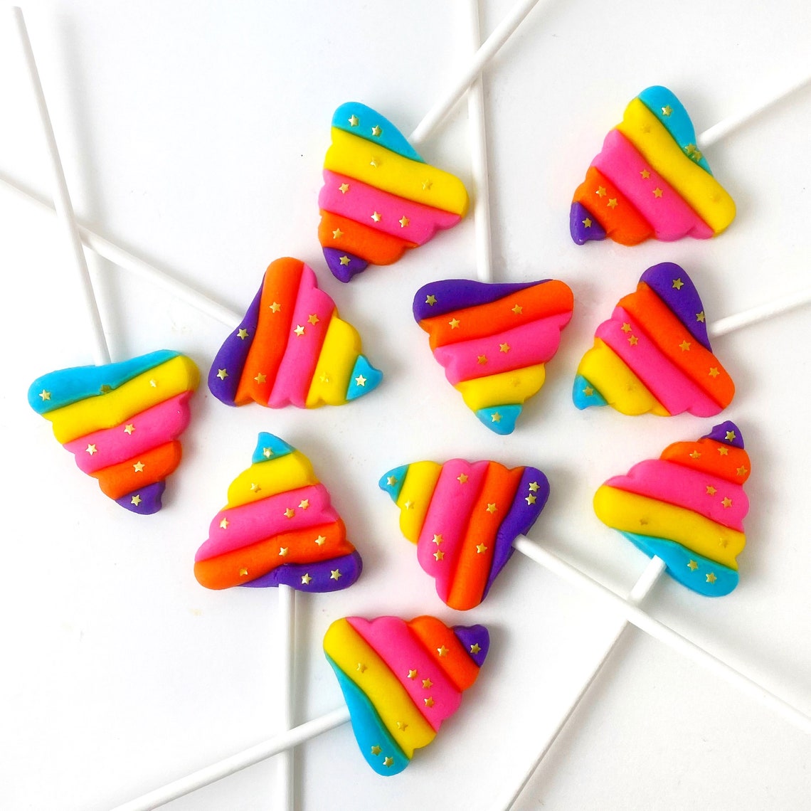 Rainbow Unicorn Poop Candy Lollipops Edible Delicious - Etsy