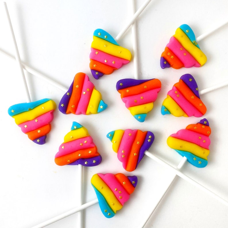 Rainbow Unicorn Poop Candy Lollipops Edible Delicious - Etsy
