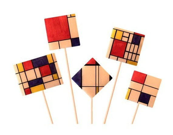 Mondrian Marzipan Lollipops Inspired by Piet Mondrian | Etsy