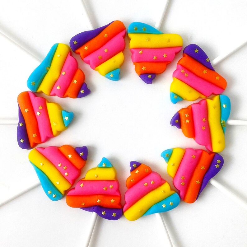 Rainbow Unicorn Poop Candy Lollipops Edible Delicious - Etsy