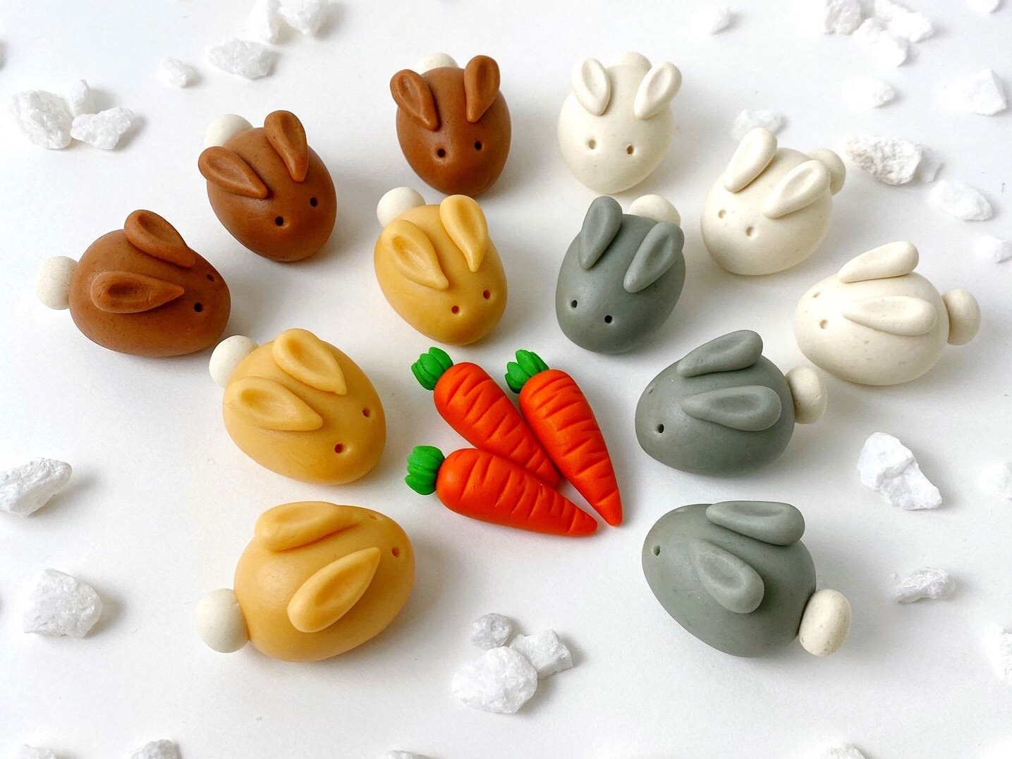 Natural Easter Bunnies Candy Treats - Edible Marzipan Gift Sculptures ...