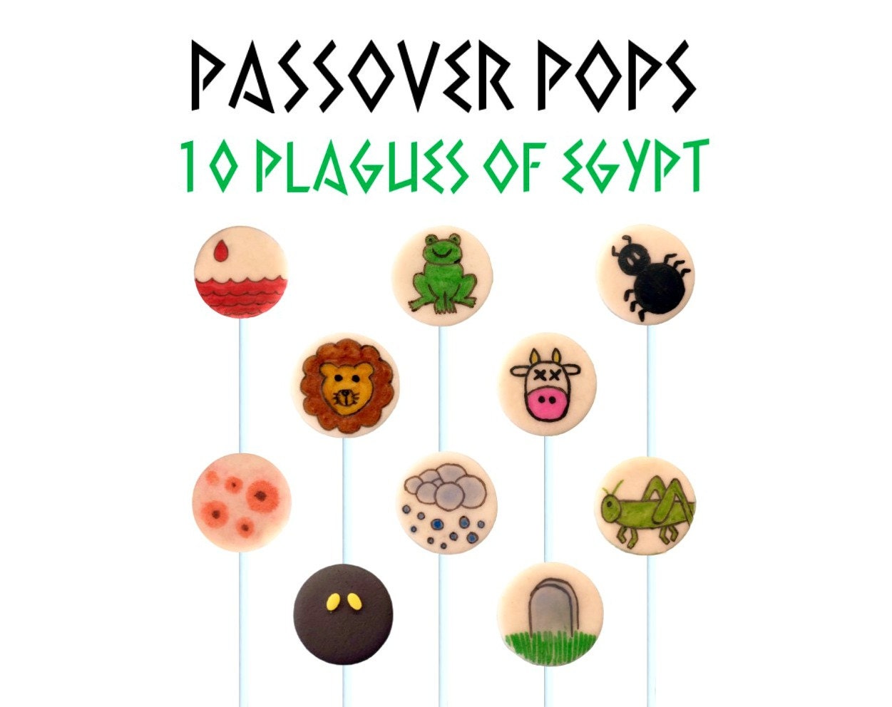 Ten Plagues Lollipops for Passover for Passover Seder a | Etsy
