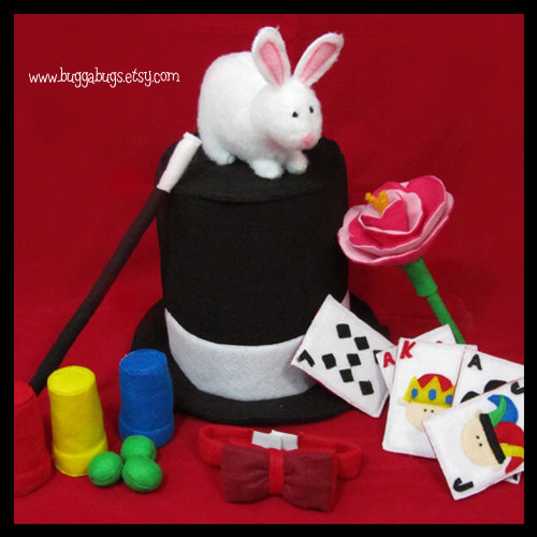 ABRACADABRA - Magic Set PDF Pattern (hat, Wand, Bow Tie, Rabbit, Cards ...