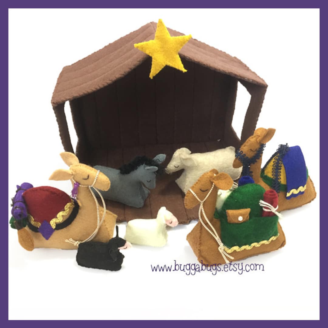 NATIVITY Animals & Stable- PDF Doll Pattern (stable, Camels, Sheep, Cow ...