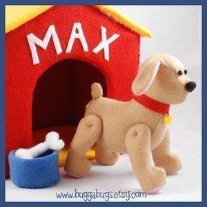 PLAYFUL PUPPY - PDF Pattern (dog, Doghouse, Bone, Bowl) - Etsy