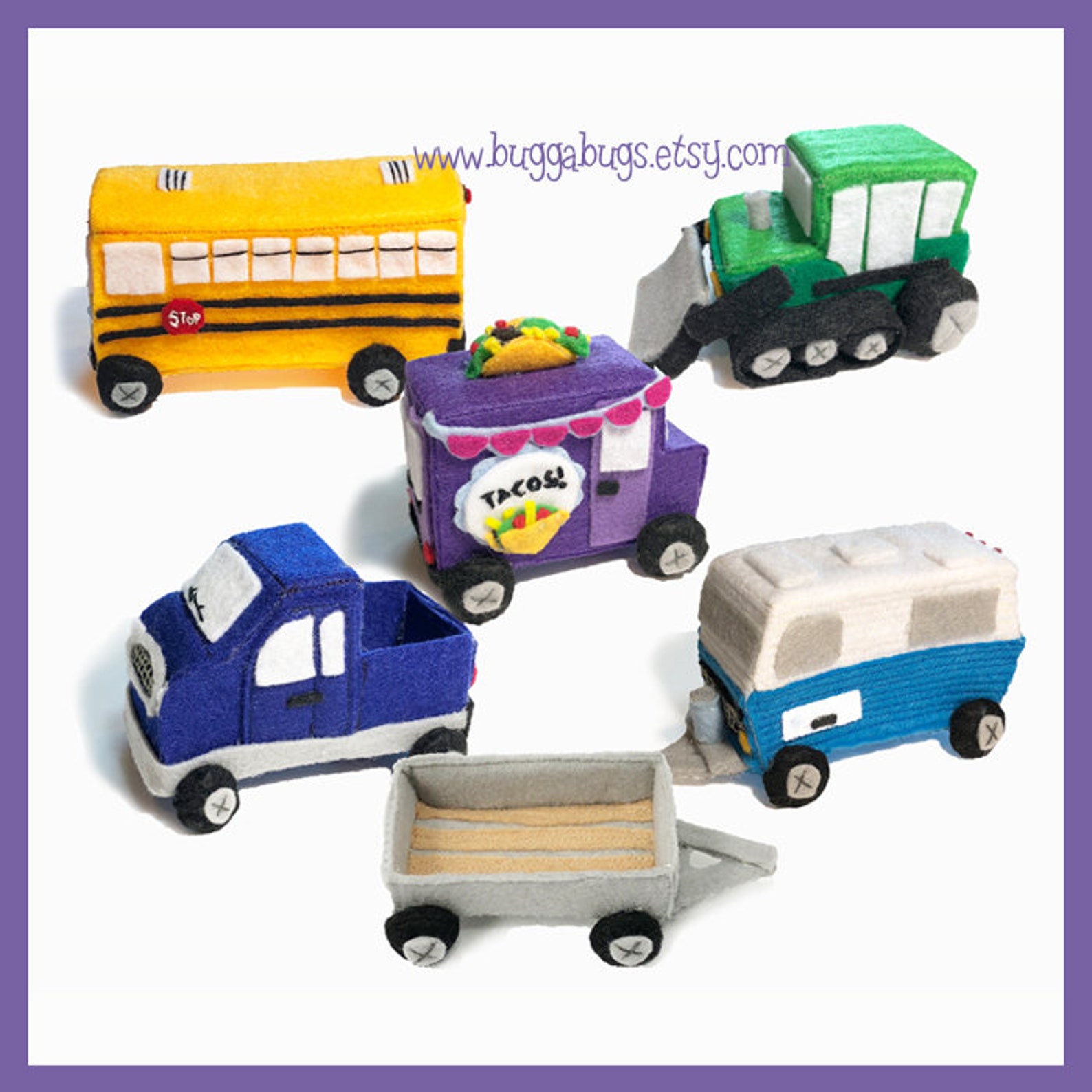 CARS 1 PDF Sewing Pattern school Bus Tractor Taco Truck | Etsy