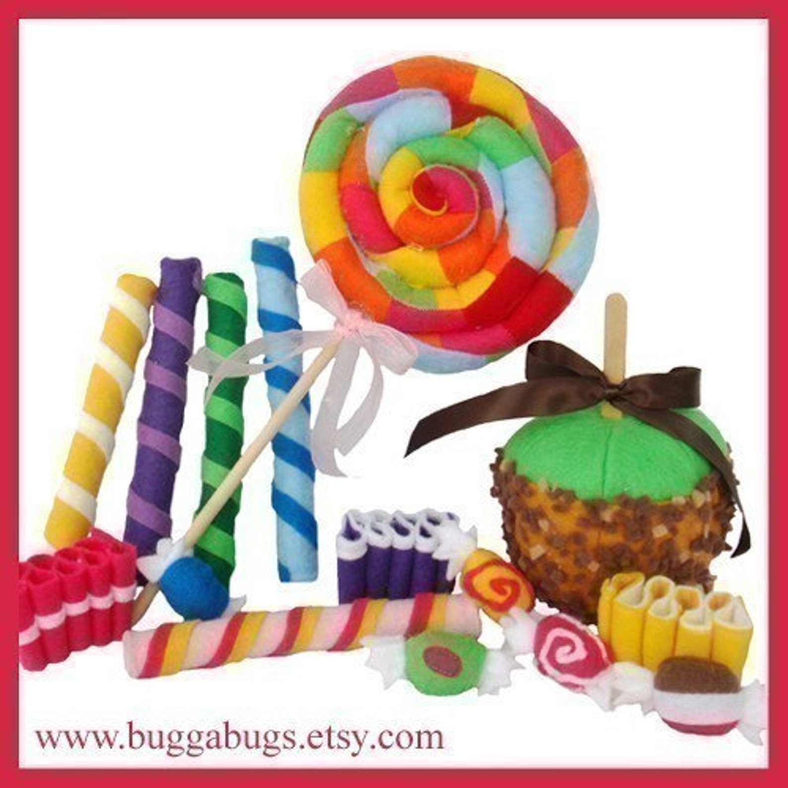 CANDY SHOPPE PDF Felt Food Pattern lollipop Ribbon Candy - Etsy